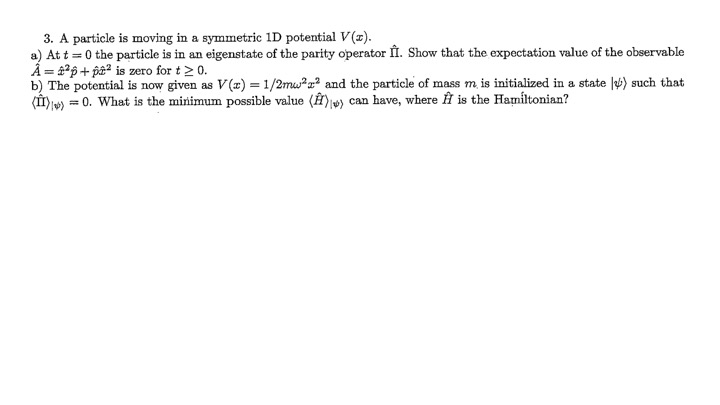 Solved A particle is moving in a symmetric 1D potential | Chegg.com