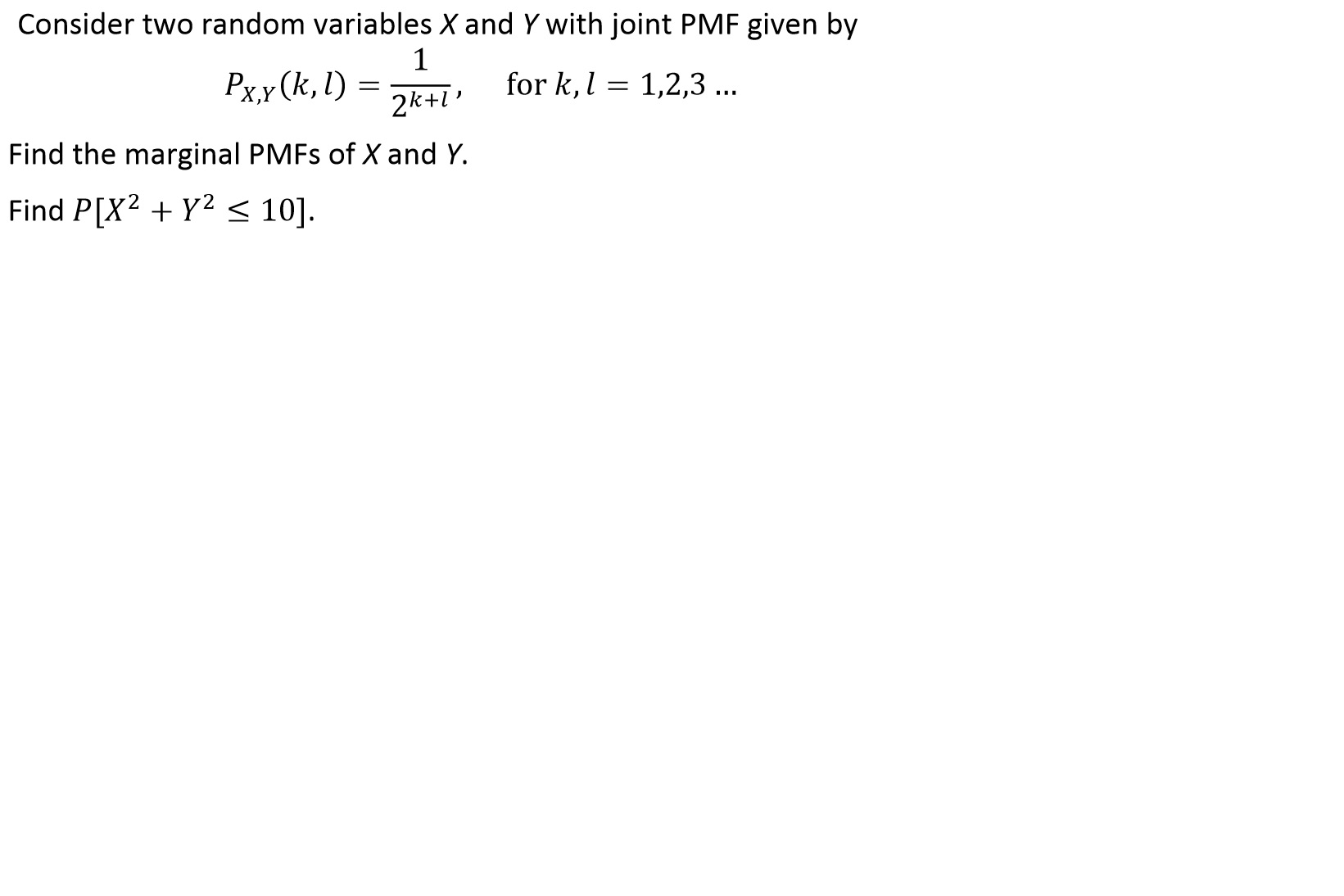 Solved Consider two random variables X and Y with joint PMF | Chegg.com