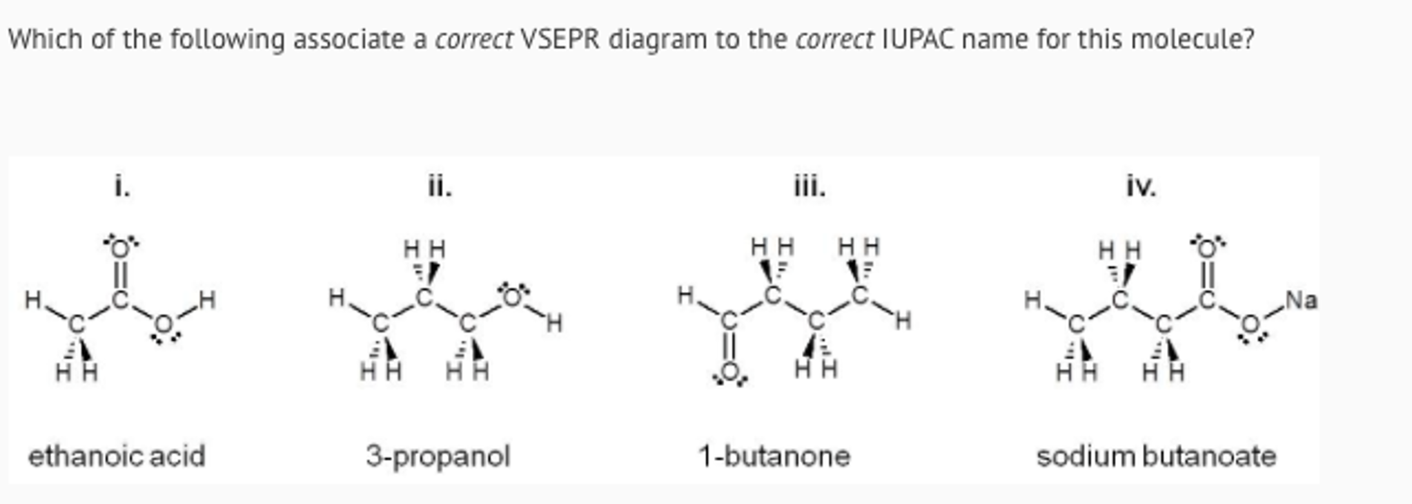 Solved Which of the following associate a correct VSEPR | Chegg.com