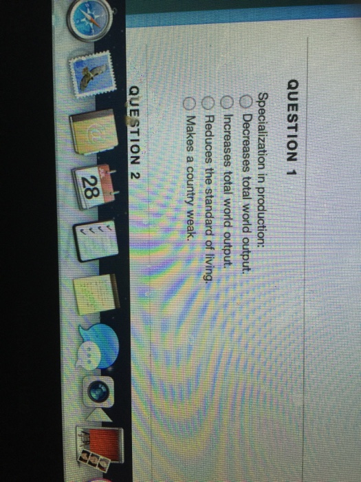 Solved Specialization in production: Decreases total world | Chegg.com