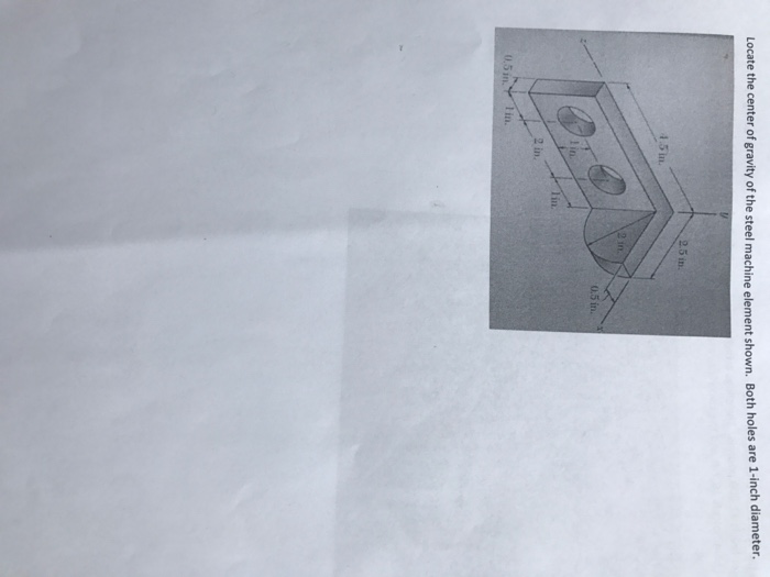 Solved Locate the center of gravity of the steel machine | Chegg.com