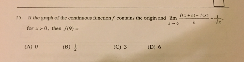 Solved 15. If the graph of the continuous function f | Chegg.com