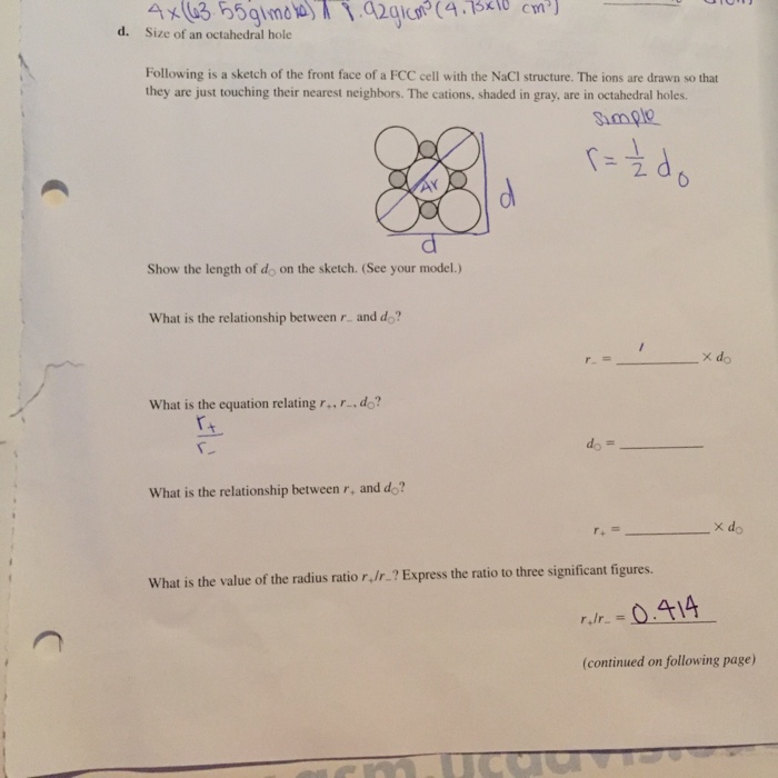 Solved Following is a sketch of the front face of a FCC cell | Chegg.com