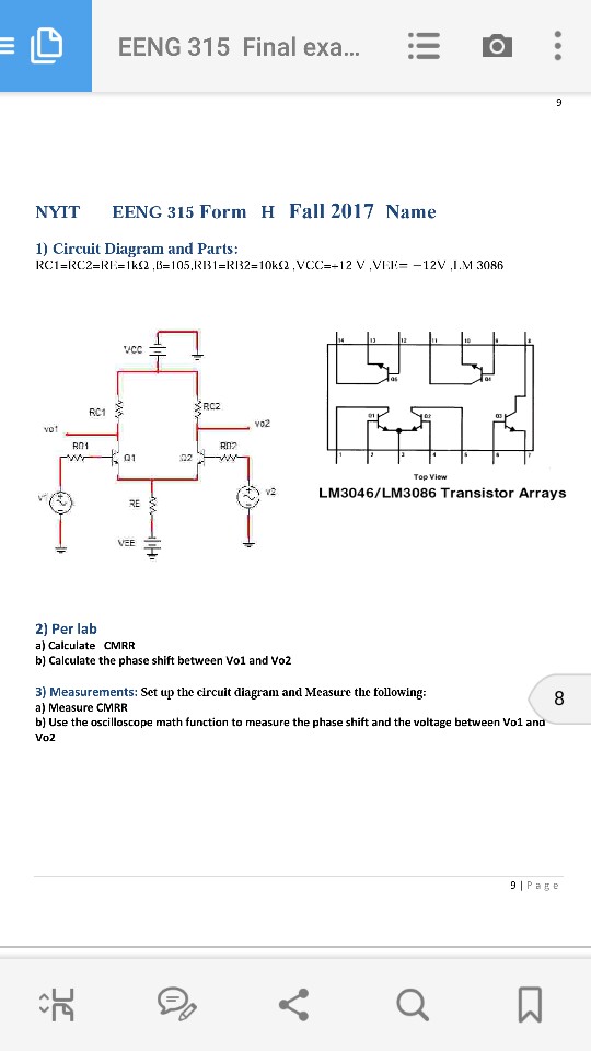 EENG 315 Final exa NYIT EENG 315 Form J Fall 2017 | Chegg.com