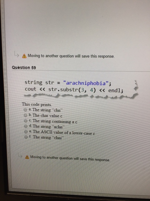 Solved A Moving to another question wil save this response. | Chegg.com