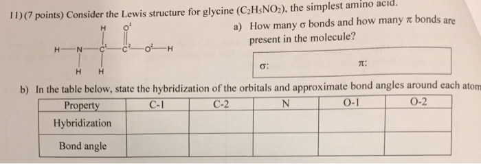 Solved Consider the Lewis structure for glycine | Chegg.com