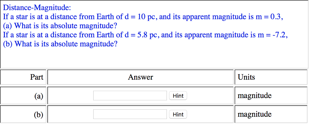 Solved Distance-Magnitude: If a star is at a distance from | Chegg.com