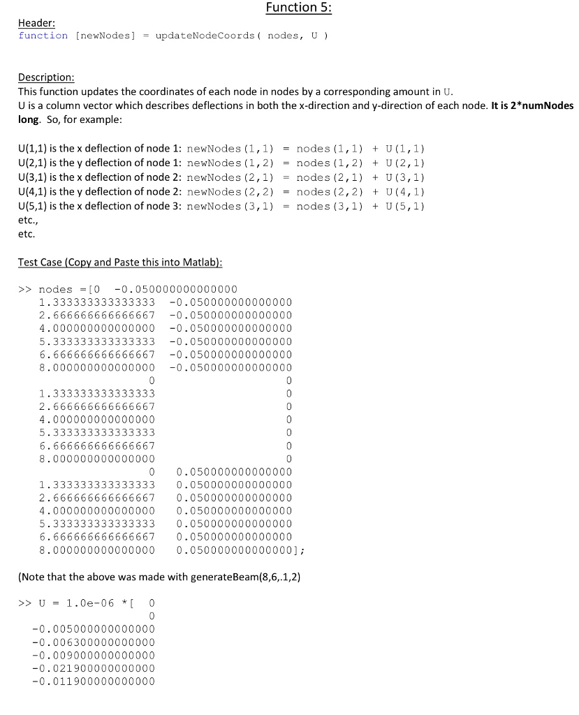Function 5: Header: function [newNodes] | Chegg.com