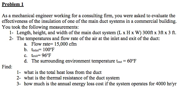 Solved Problem 1 As a mechanical engineer working for a | Chegg.com