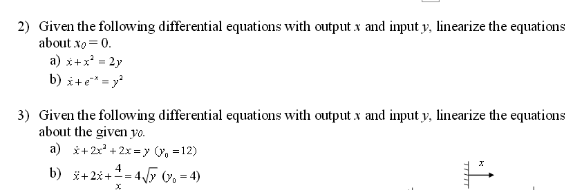 Solved Given the following differential equations with | Chegg.com