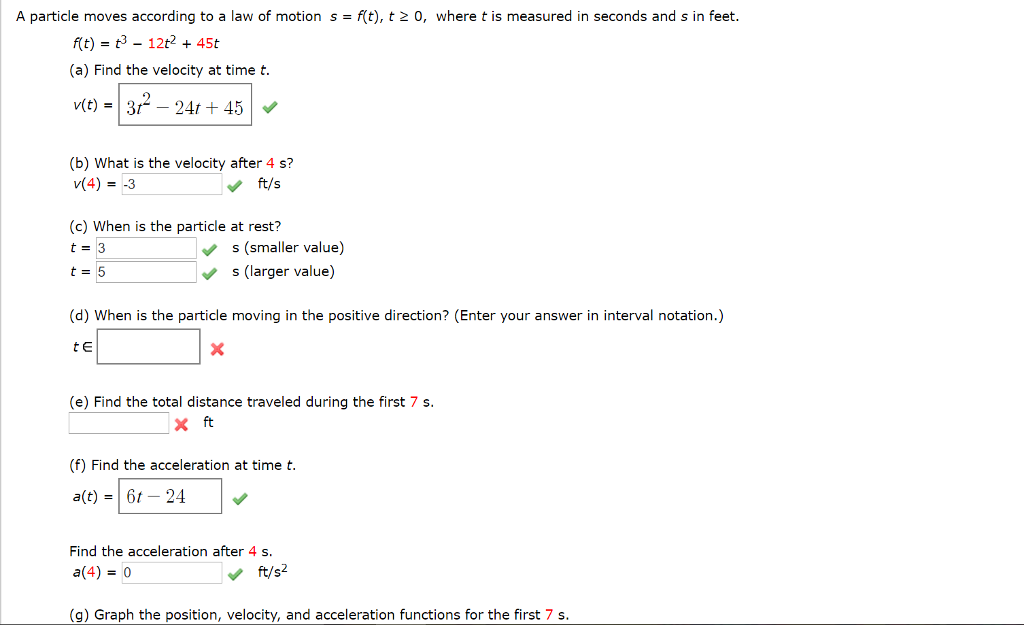 Solved A particle moves according to a law of motion s = | Chegg.com