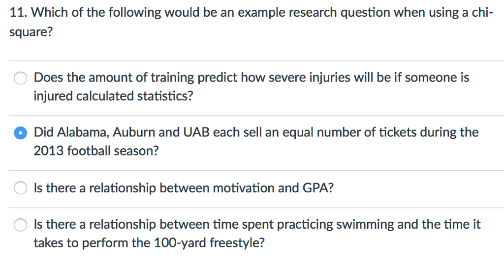 Solved Which of the following would be an example research | Chegg.com