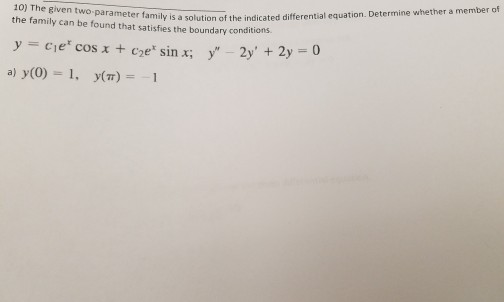 Solved 10) The given two-parameter equation. Determine | Chegg.com