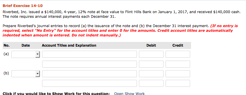 Solved Brief Exercise 14-10 Riverbed, Inc. issued a | Chegg.com