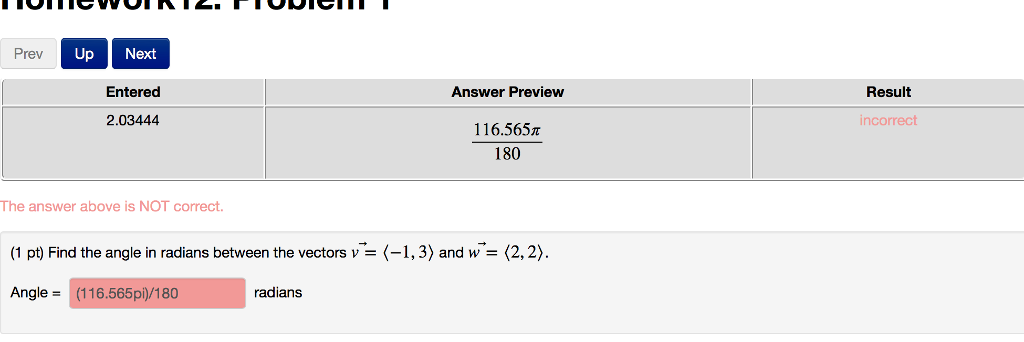 Solved Prev Up Next Entered 2.03444 Answer Preview Result | Chegg.com