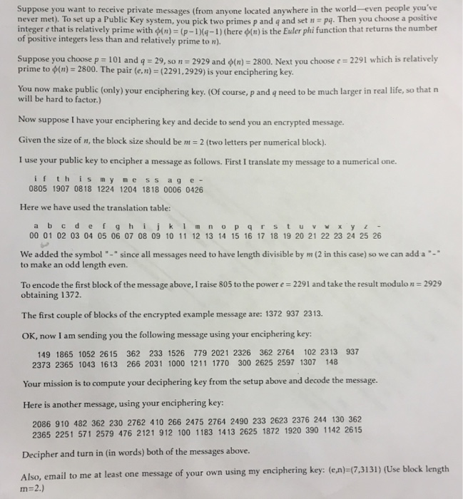 Solved Suppose you want to receive private messages (from | Chegg.com