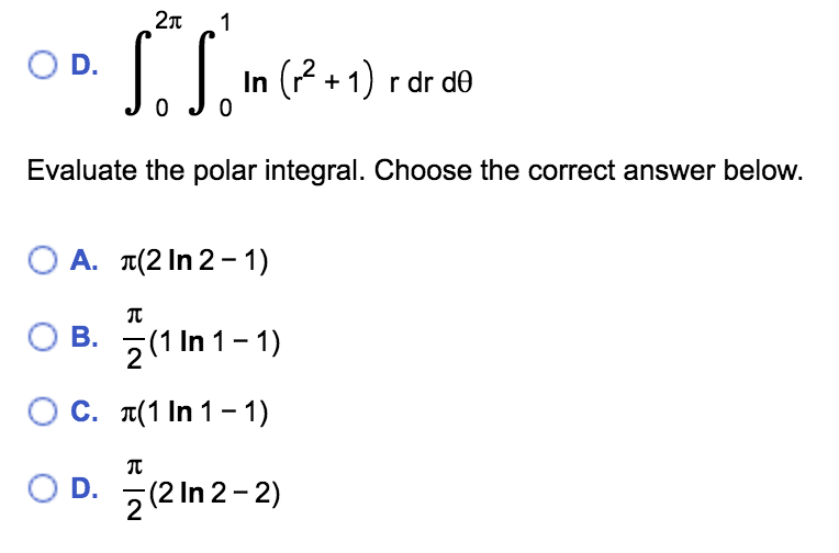 Solved Change the Cartesian integral into an equivalent | Chegg.com