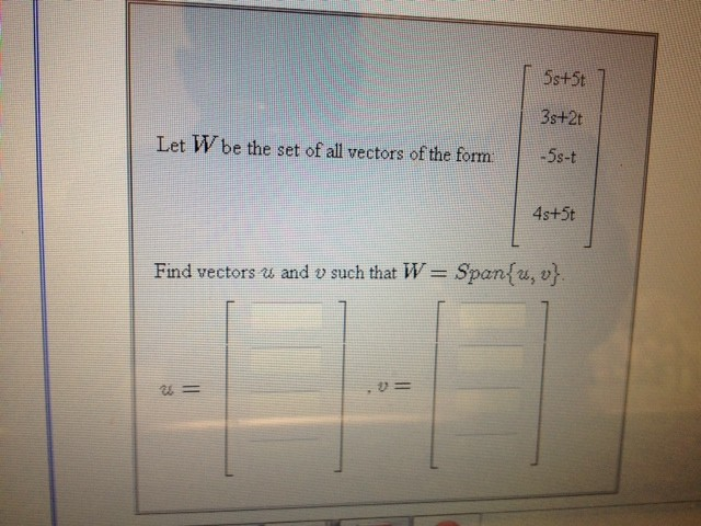 Solved Let W be the set of all vectors of the form: Find | Chegg.com