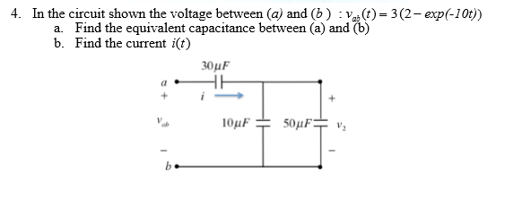 Solved In the circuit shown the voltage between (a) and (b): | Chegg.com