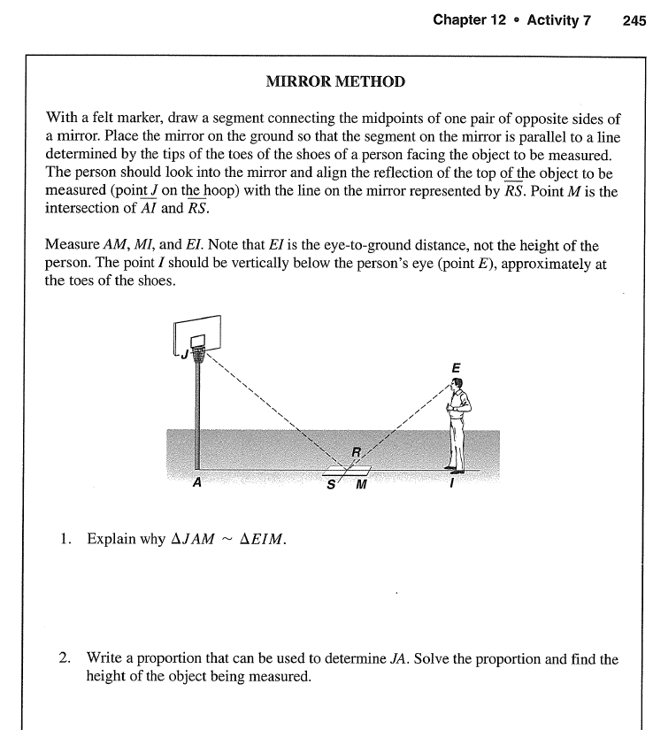 Indirect Measurement Mirror