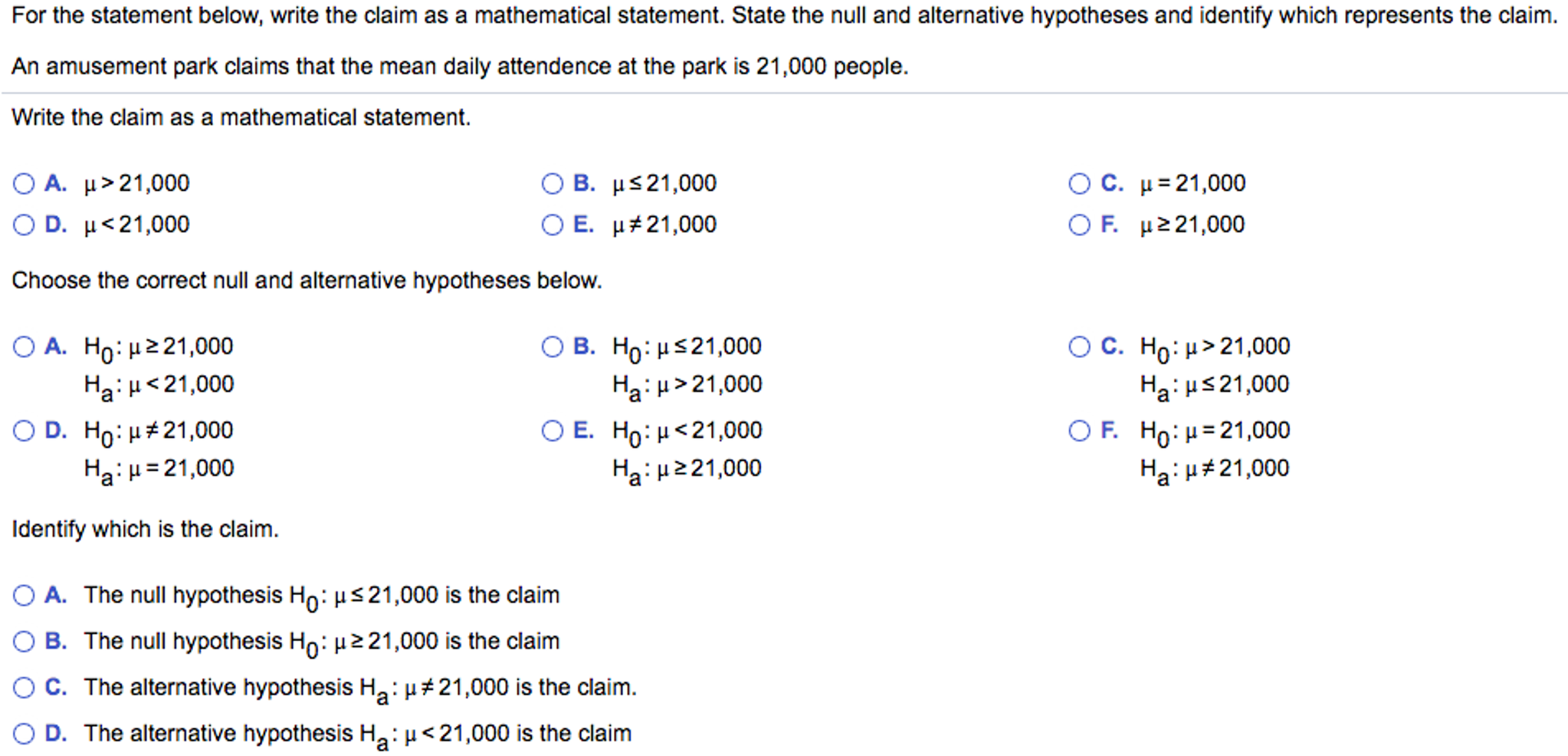 Solved For The Statement Below Write The Claim As A Chegg Solved For The Statement Below Write The Claim As A Chegg