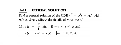 Solved: Find A General Solution Of The ODE Y" + Omega^2y =... | Chegg.com