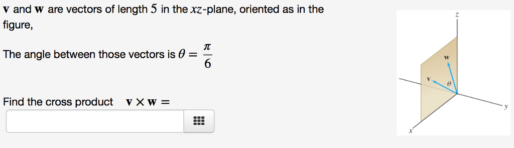 Solved v and w are vectors of length 5 in the xz-plane, | Chegg.com