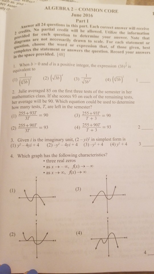 Solved such as: your NY Asse ally ch ALGEBRA 2 - COMMON CORE | Chegg.com