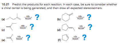 Solved 10.21 Predict the products for each reaction. In each | Chegg.com