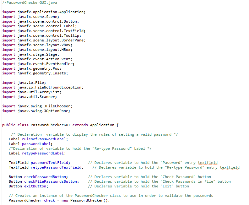 Application That Will Check For Valid Passwords. The Following Rules ...