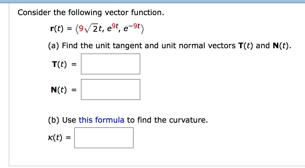 Solved Consider the following vector function. Find the | Chegg.com
