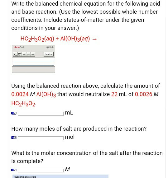 Solved Write the balanced chemical equation for the | Chegg.com
