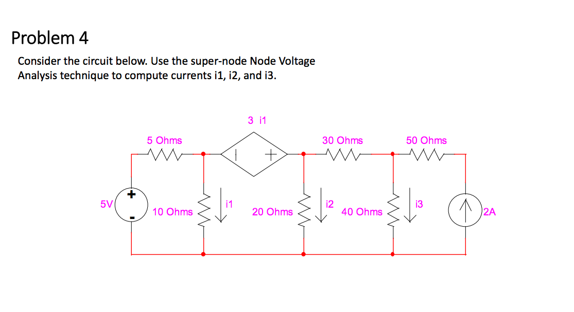 Solved 4. Consider the circuit below. Use the super-node | Chegg.com Solved 4. Consider the circuit below. Use the super-node | Chegg.com