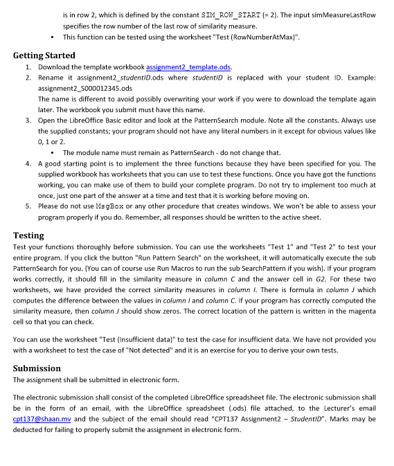 CPT137 Assignment 2: LibreOffice Basic Due date: | Chegg.com