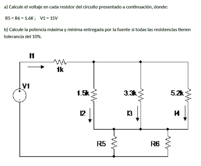 Solved a) Calcule el voltaje en cada resistor del circuito | Chegg.com