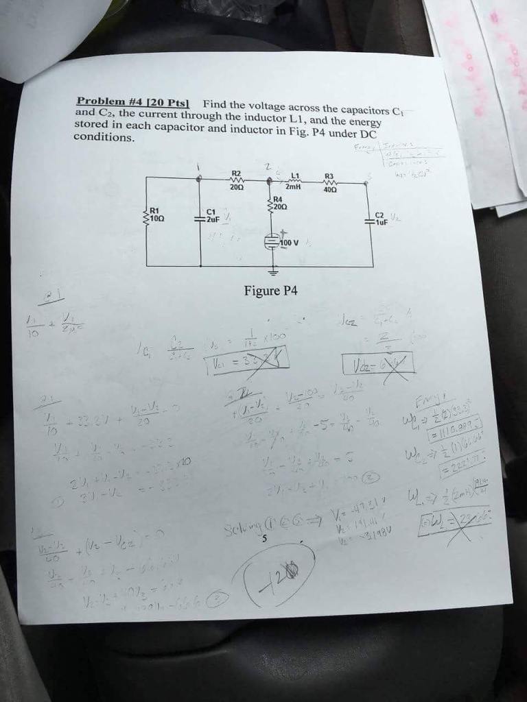 Solved Find the voltage across the capacitors C_1 and C_2, | Chegg.com