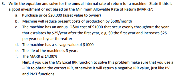 Solved 3. Write the equation and solve for the annual | Chegg.com