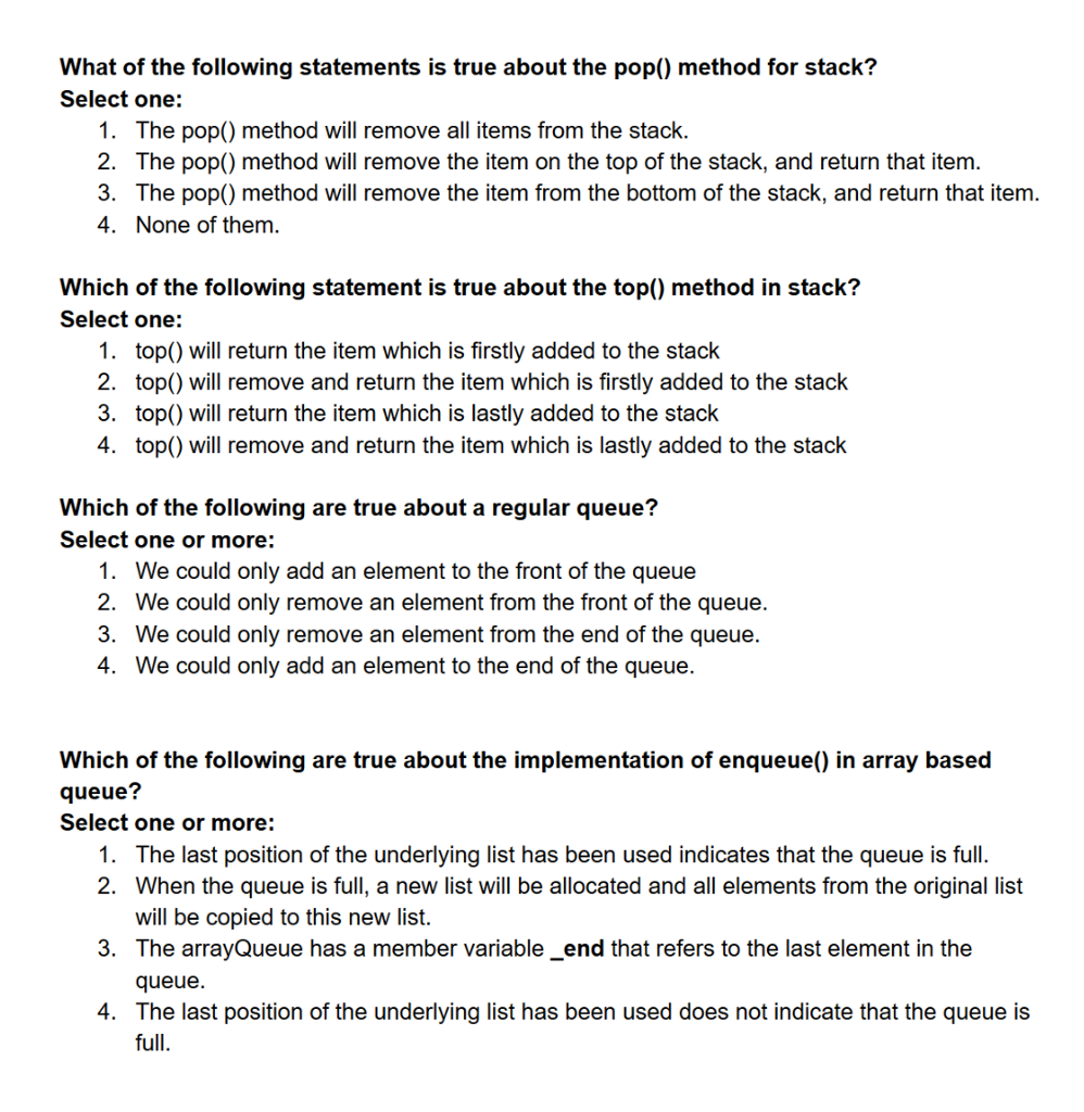 Solved What of the following statements is true about the | Chegg.com
