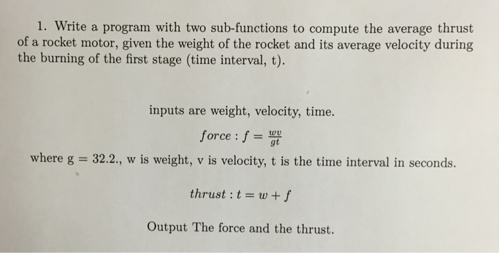 Solved 1 Write A Program With Two Sub Functions To Compute 7990