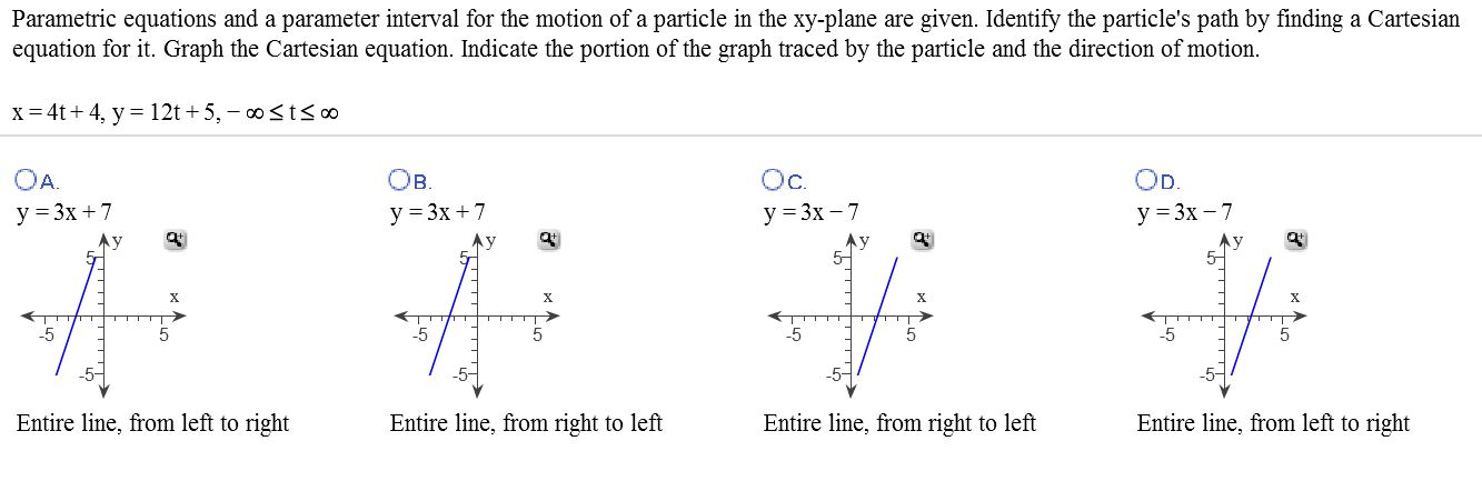 Solved Parametric Equations And A Parameter Interval For The