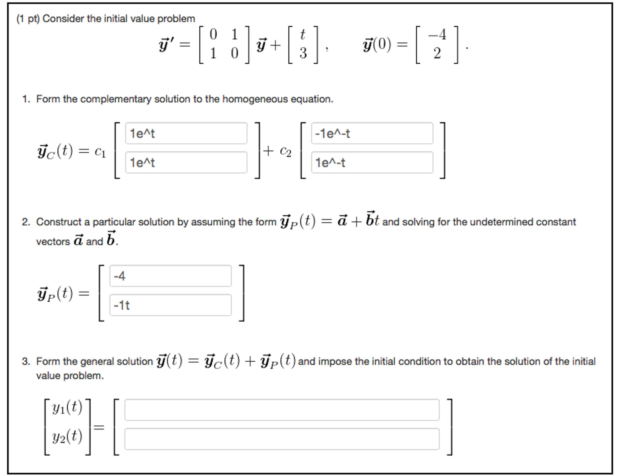 Solved Consider the initial value problem y^rightarrow ' = | Chegg.com