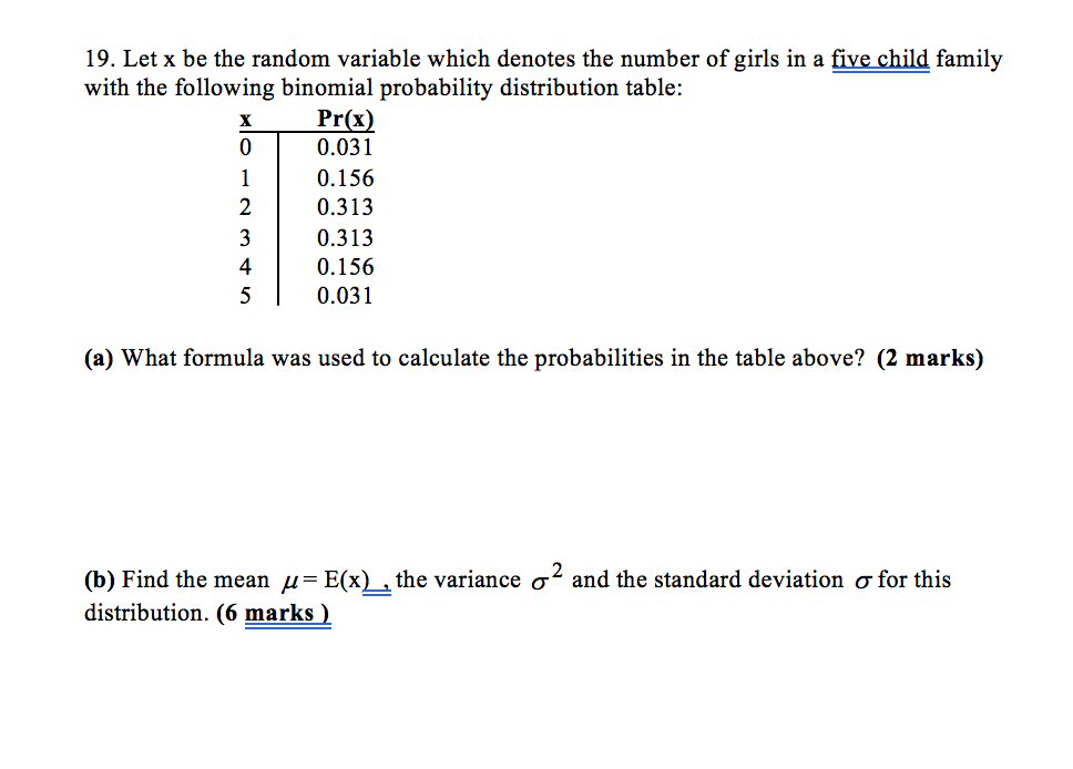 Solved 19. Let x be the random variable which denotes the | Chegg.com
