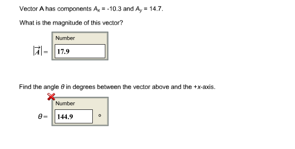 Solved Vector A has components Ax = -10.3 and Ay = 14.7. | Chegg.com