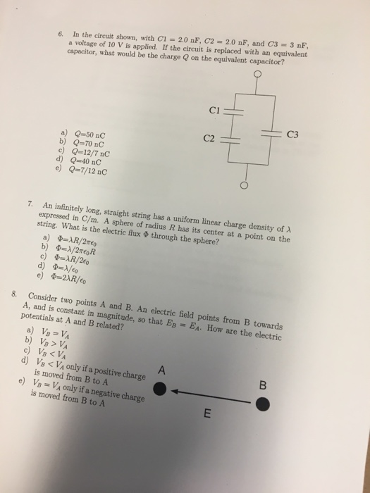 Solved In the circuit shown, with C1 = 2.0 nF, C2 \= 2.0 nF, | Chegg.com