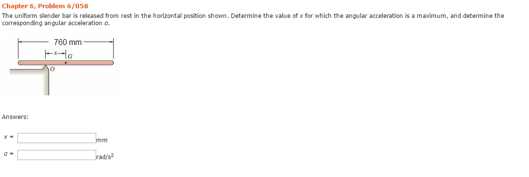 Solved The uniform slender bar is released from rest in the | Chegg.com Solved The uniform slender bar is released from rest in the | Chegg.com