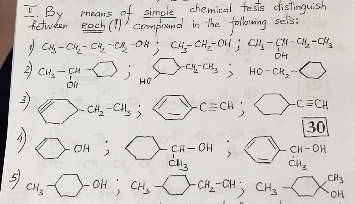 Solved By means of simple chemical tests distinguish between | Chegg.com