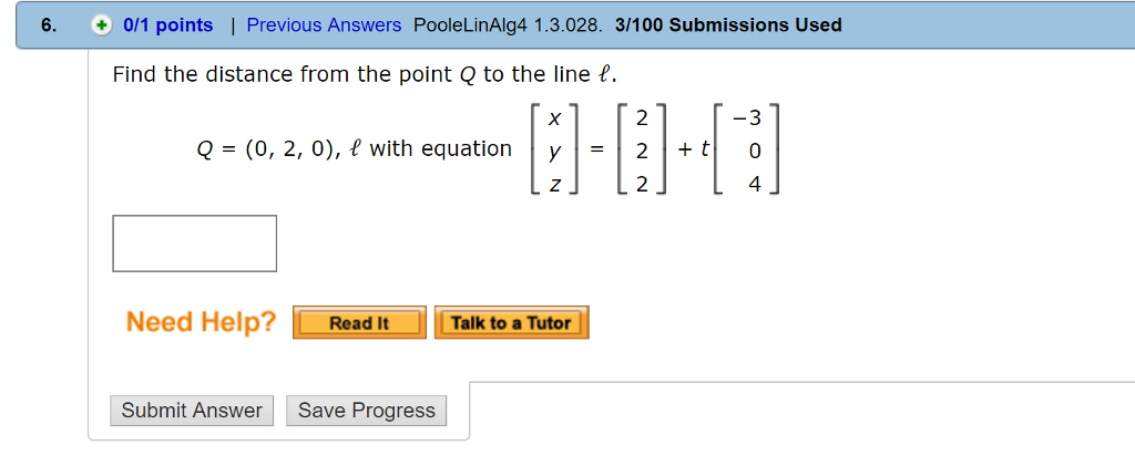Solved Find the distance from the point Q to the line l. Q | Chegg.com