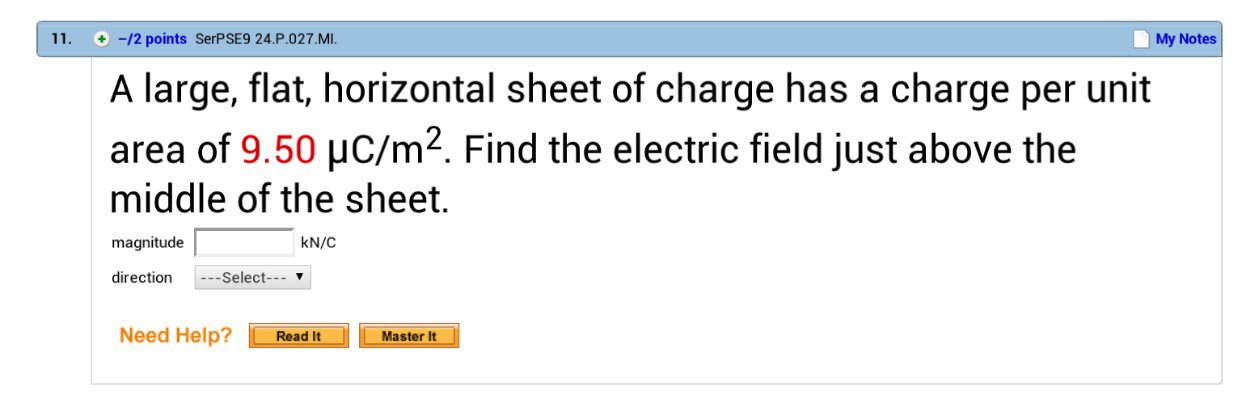 Solved A large, flat, horizontal sheet of charge has a | Chegg.com