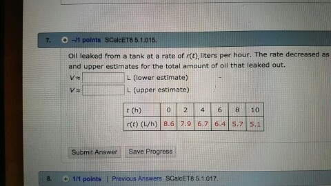 Solved 7, O -1 points scalcET8 5.1.015 oil leaked from a | Chegg.com