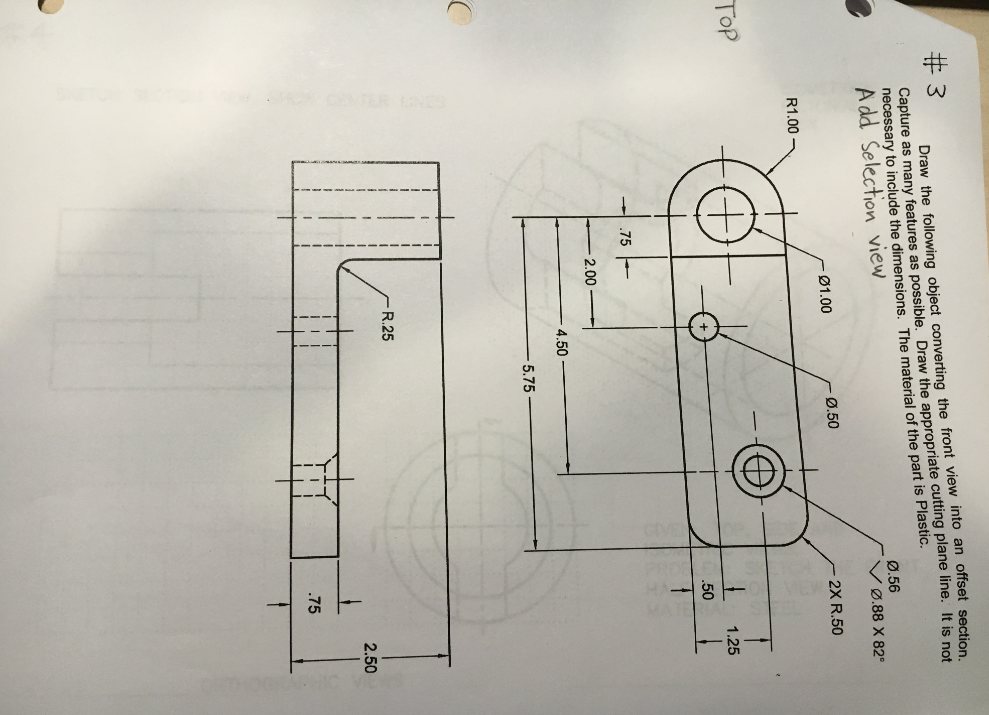 Solved Draw the following object converting the iron view | Chegg.com